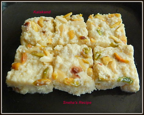 Kalakand - Homemade - Sneha's Recipe