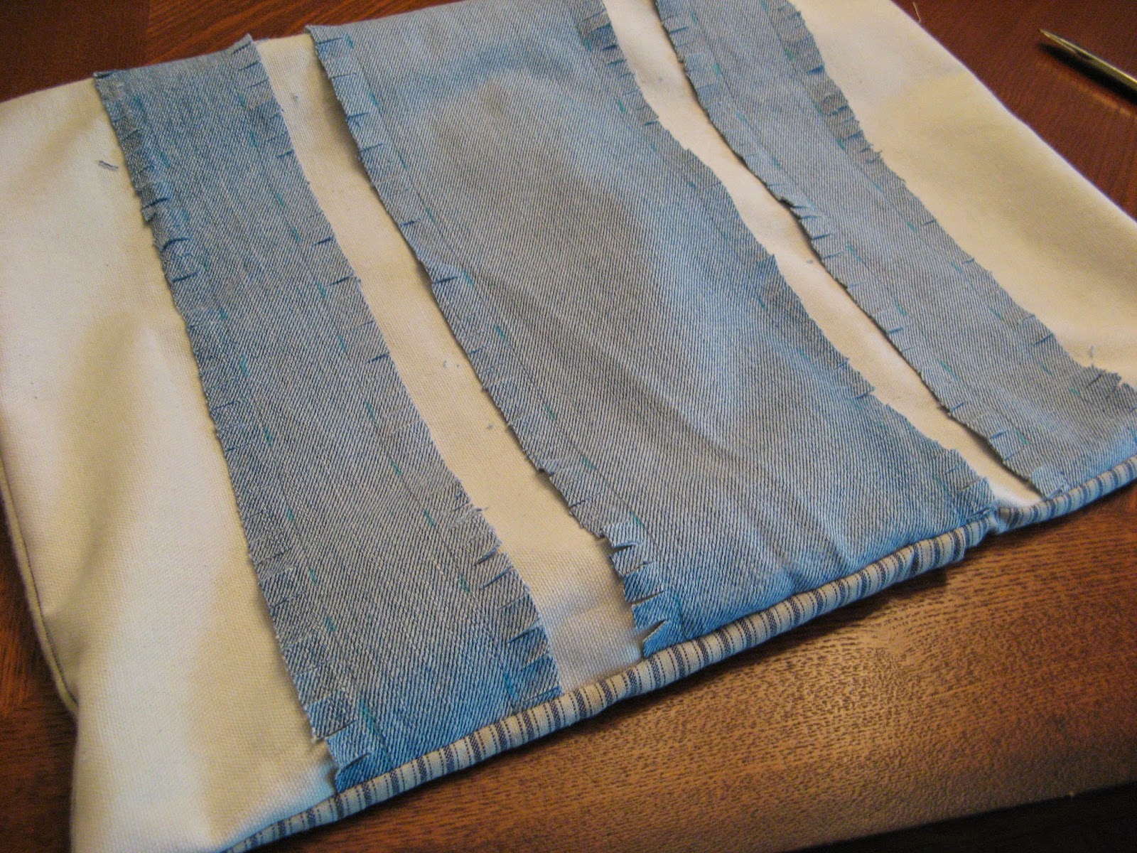Susan Snyder: DENIM RAG PILLOW