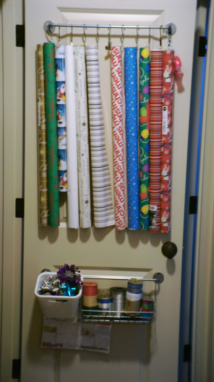 Crafty on Mondays: Making the most of space... Closet wrapping station