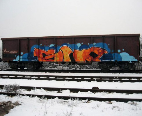 Collection of full train graffiti at Graffiti Art Design