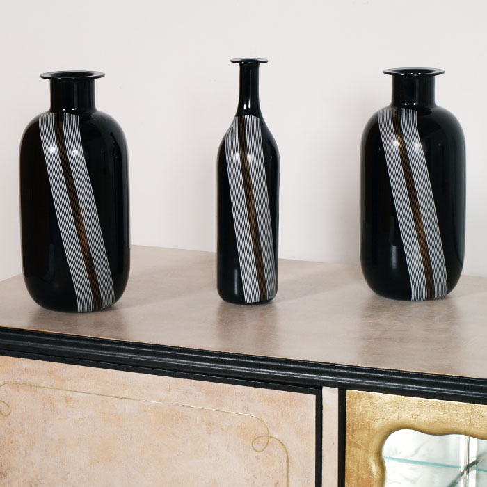Mobili Art Deco Atelier myArtistic: Vasi neri design vetro Murano glass ...