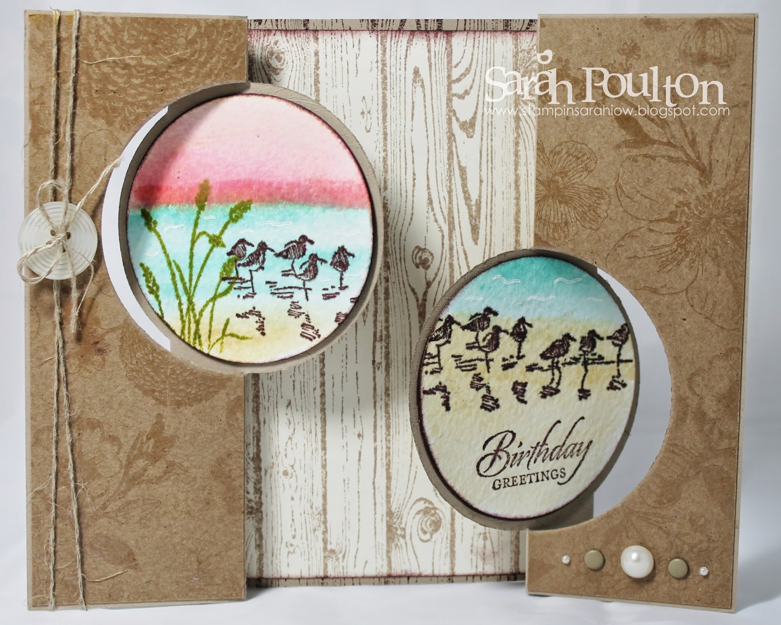Stampin' Sarah!: Double Flip Circle Thinlit Card with Stampin' Up!'s Wetlands Stamp Set