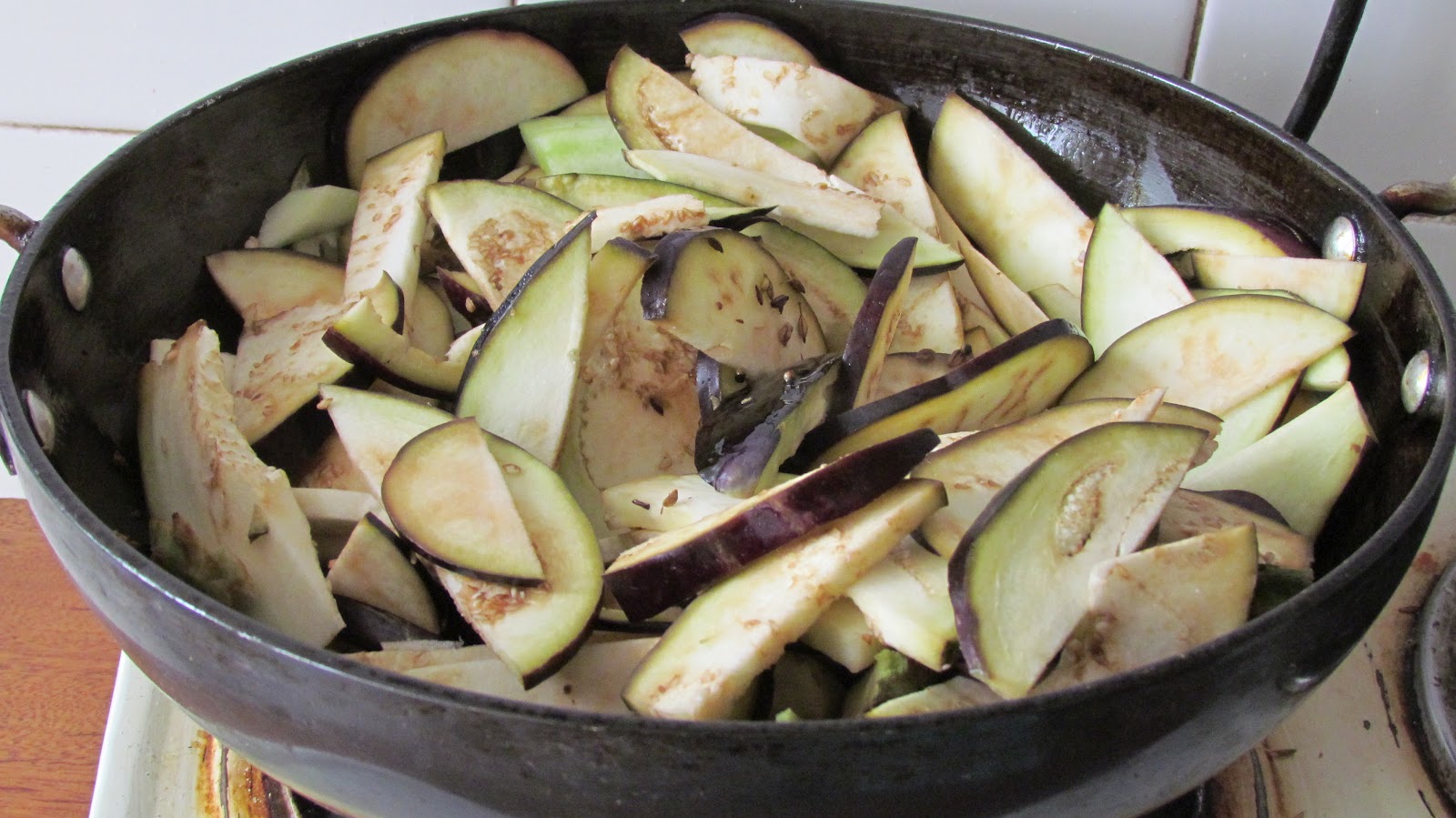 With Love from Mom's Kitchen: Achari Baigan ( Brinjal and cucumber ...