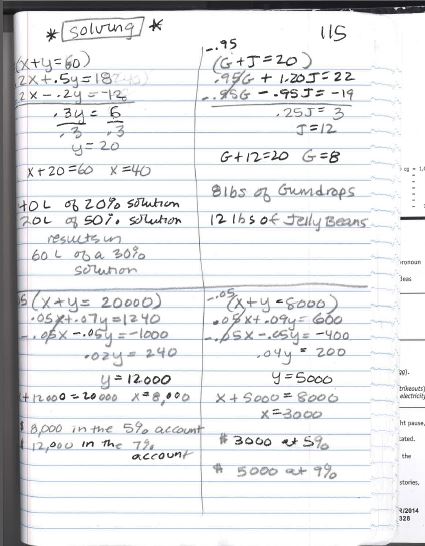 Beautiful Math: Mixture Problems in Algebra One
