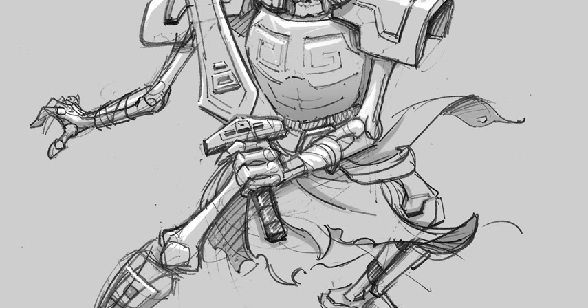 Art of James Daviscourt: Skeleton Enemy Sketch