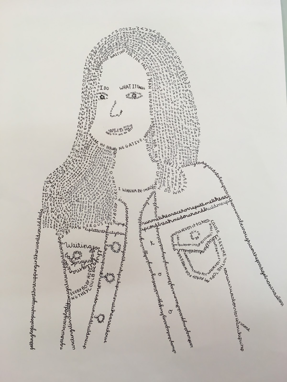 TREBALLS ARTÍSTICS: CALLIGRAM SELF-PORTRAIT