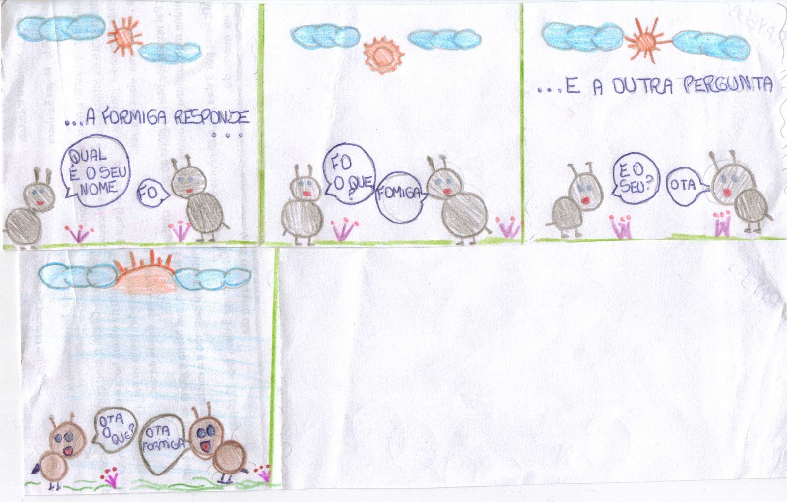 História em Quadrinhos - Sexto ano: A piada da formiga