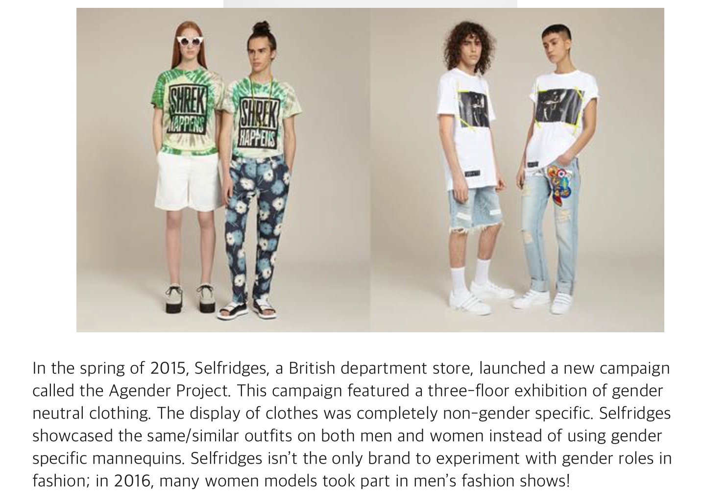 Research Question: Can we tie unisex fashion trends to gender equality?