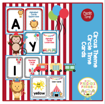 Circus Theme Circle Time Cards ~ Preschool Printables