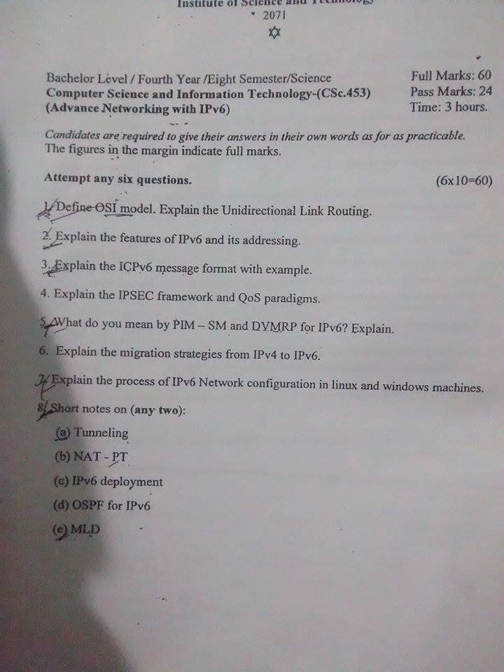 8th Sem Old Questions ~ Bsc Csit Blog