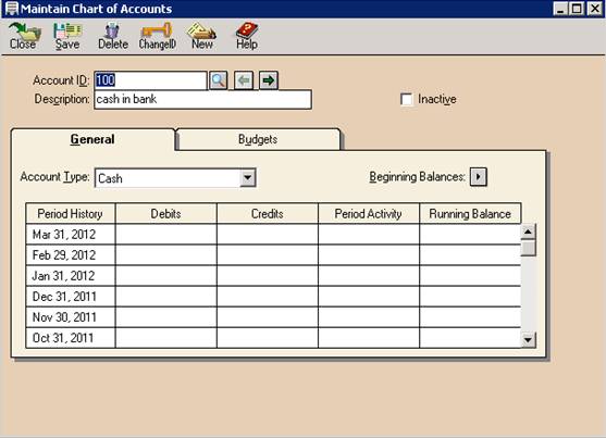 Guide line to Peachtree: Chart of accounts