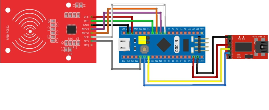 Read the RC522 NUID RFID Tag STM32F103C Series