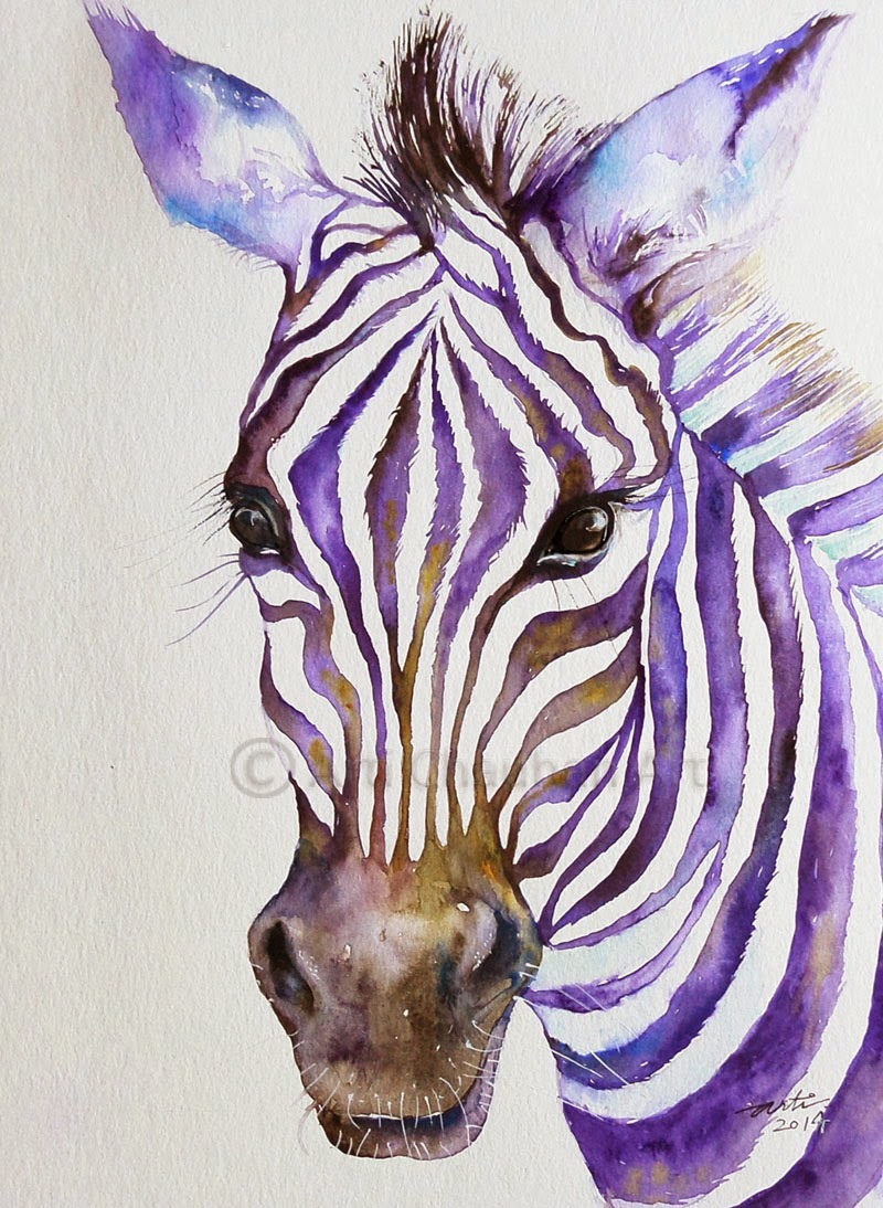 Arti's art -- Life as I see it: Purple Stripes Again...Zebra Portrait