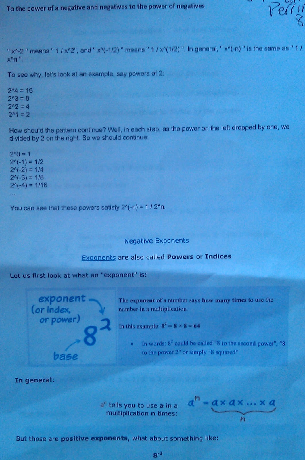 Mr James' Mathsworld: It's all about nothing...powers of nothing...