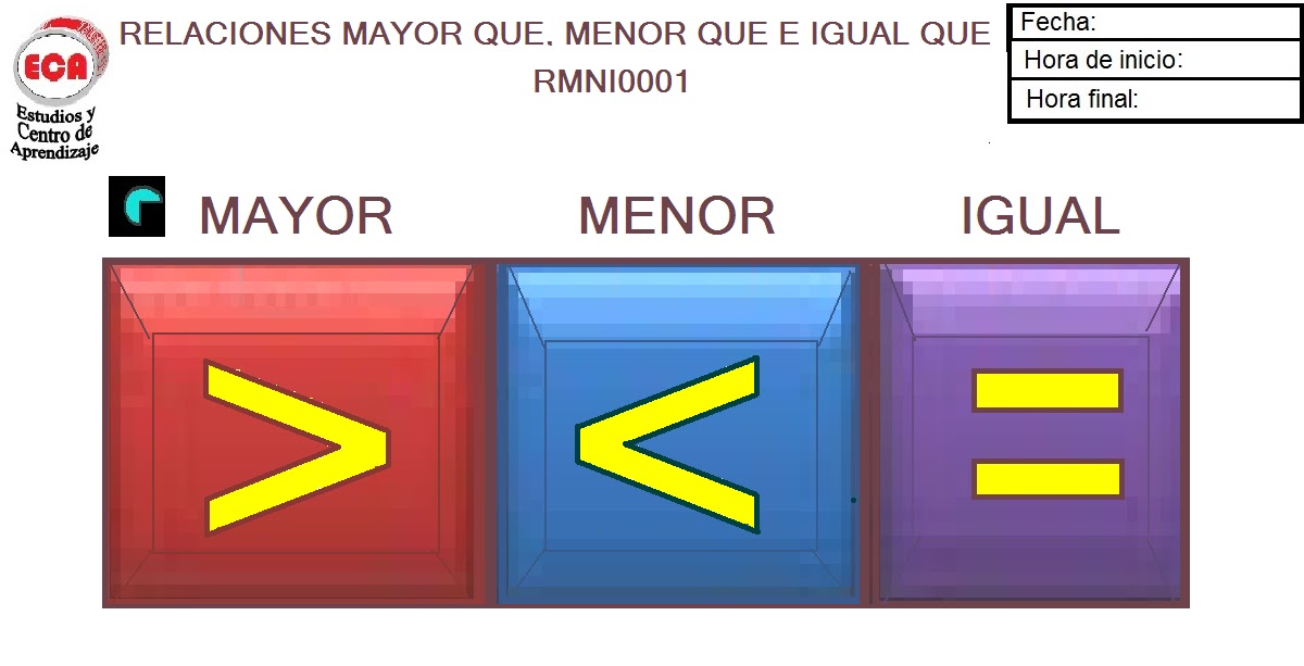 MATEMÁTICA ECA DE ENSEÑANZA BÁSICA: RELACIONES MAYOR QUE, MENOR QUE E ...