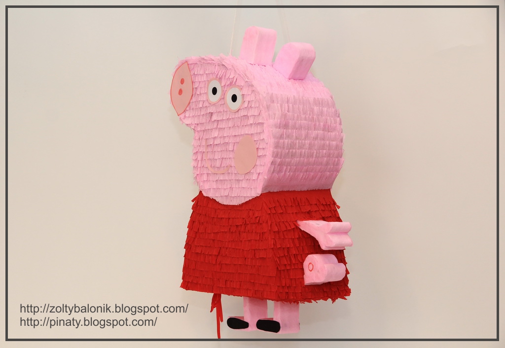 Żółty Balonik Świnka Peppa Żółty Balonik Piniata Świnka Peppa