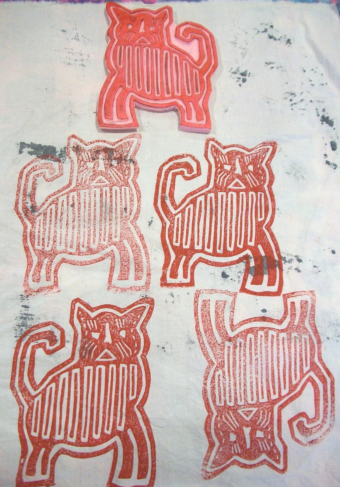 Julie B Booth: Cat Mola: Printing the Block