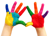 In en om die huis: Stysel vingerverf vir kinders