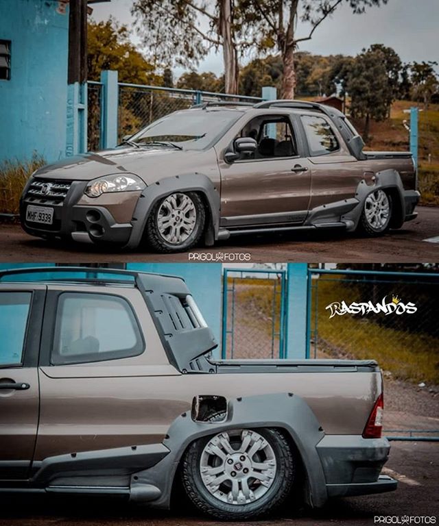 Fotos de Carros Tuning - Fiat Strada rebaixada