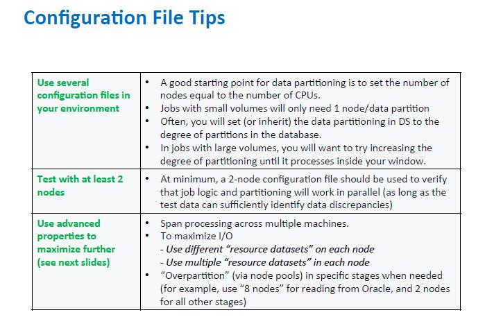 Datastage Configuration Files - Tips and Tuning