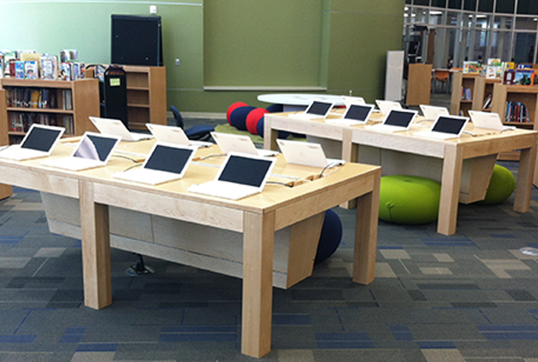 New Library Tables Make Digital Research Easier ~ The School Zone