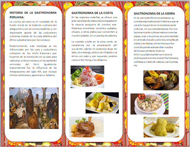 ROMAR: TRIPTICO DE LOS PLATOS TIPICOS DEL PERU