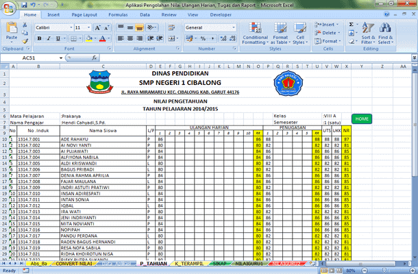 Aplikasi Pengolahan Nilai Ulangan Harian, Tugas dan Raport Format ...