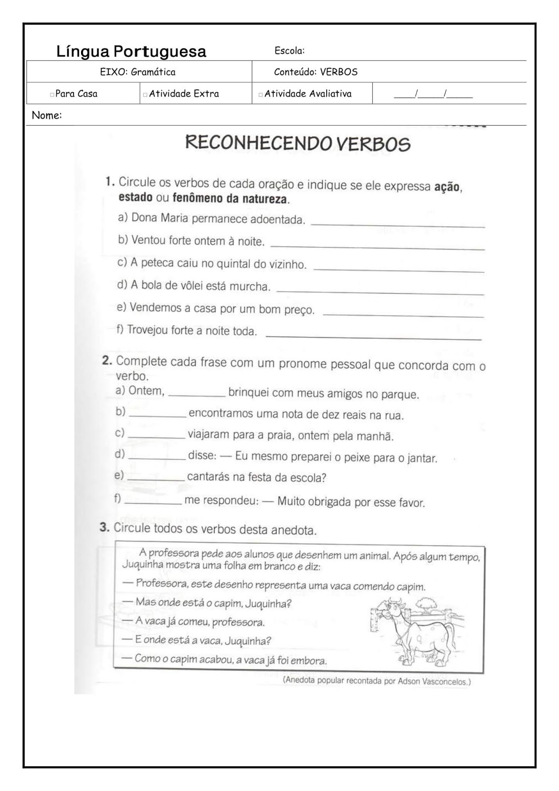 EnsiNanddo: Língua Portuguesa - Verbos