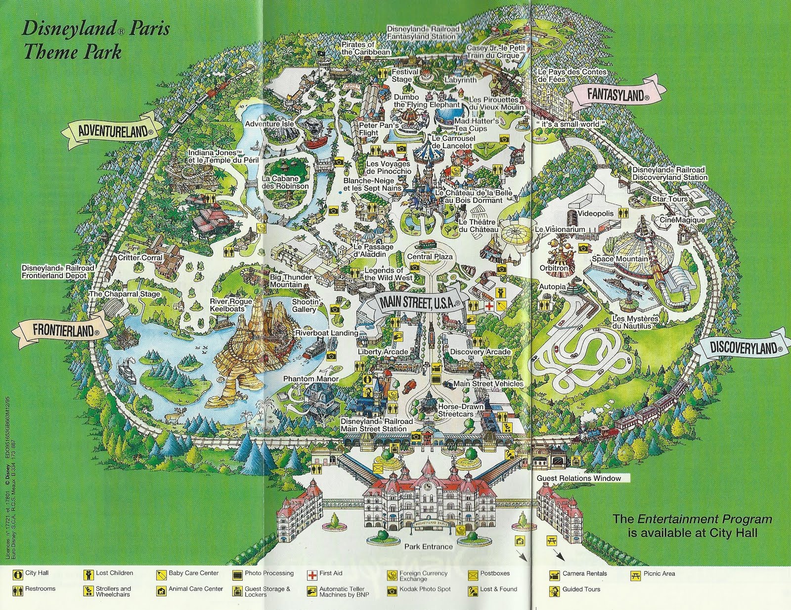Disney Vacation Kingdom: Disneyland Paris Park Guidemap December 1995