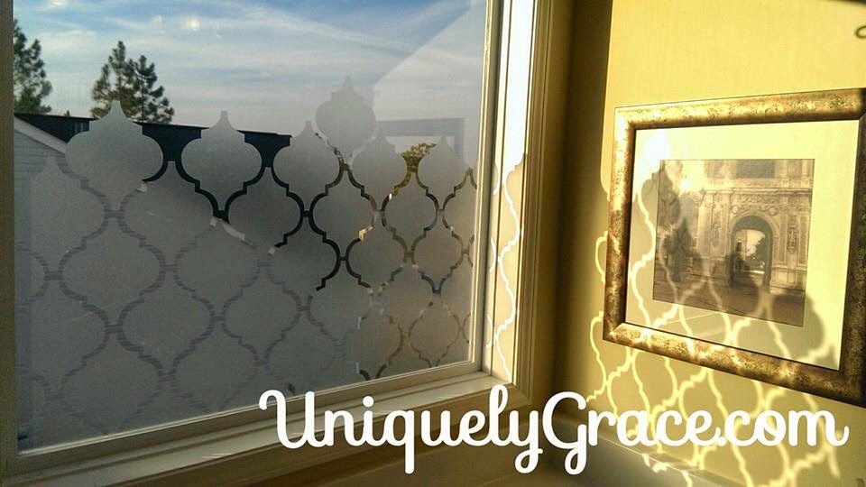 Uniquely Grace: DIY $10 Window Treatment - Faux Frosted Glass Moroccan ...