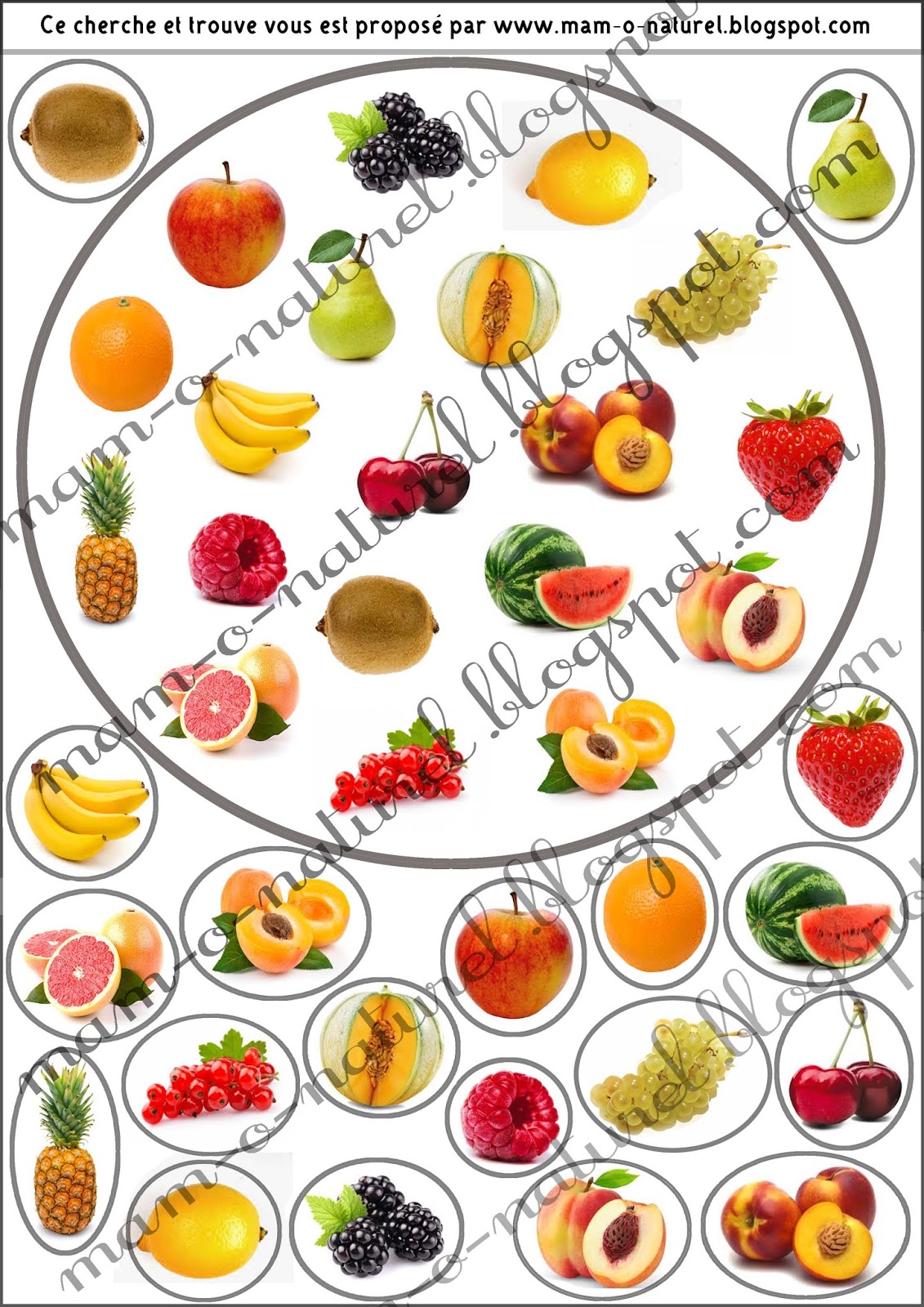 "Cherche et trouve" des fruits | Mam'o naturel