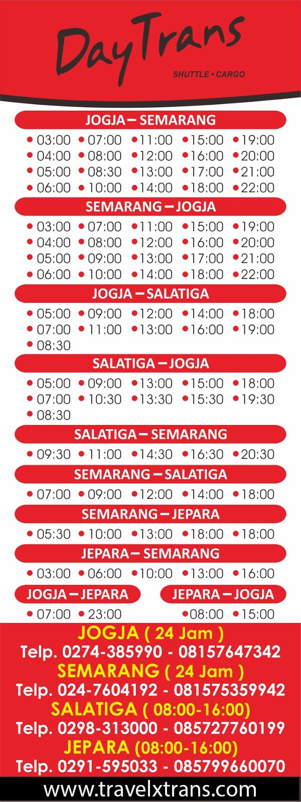 Jadwal Travel Day Trans dari Semarang Jogja via Magelang atau Salatiga ...