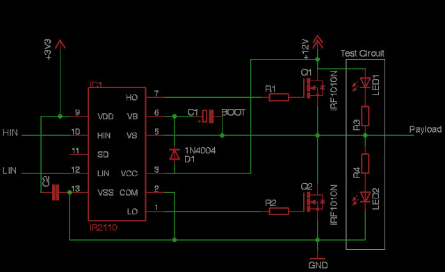 ELECTRONIC CIRCUIT: IR2110 based power stage circuit