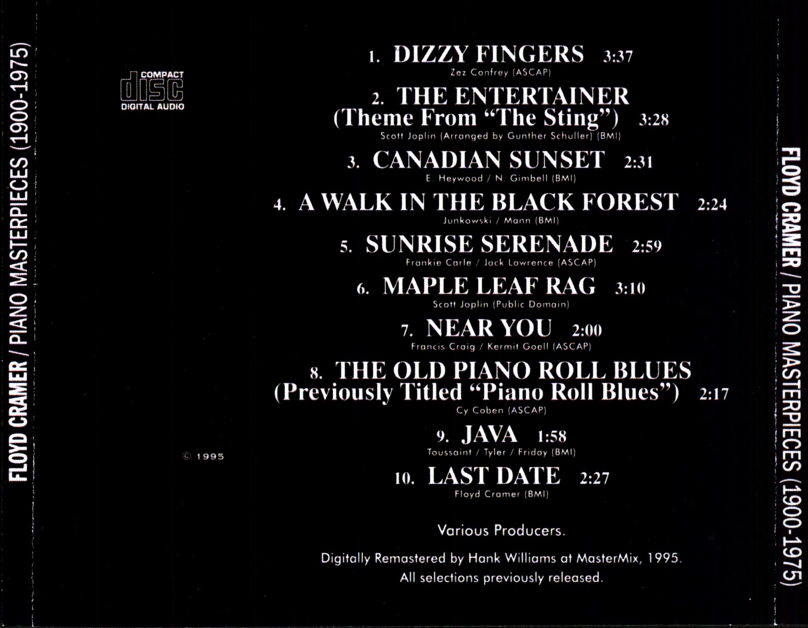 My music new: Floyd Cramer - Piano Masterpieces 1900-1975