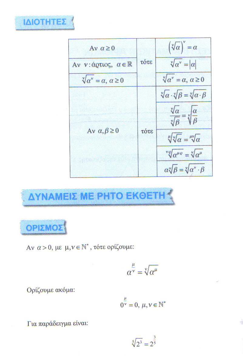 Άλγεβρα α' Λυκείου: ΑΠΟΛΥΤΕΣ ΤΙΜΕΣ ΚΑΙ ΡΙΖΕΣ