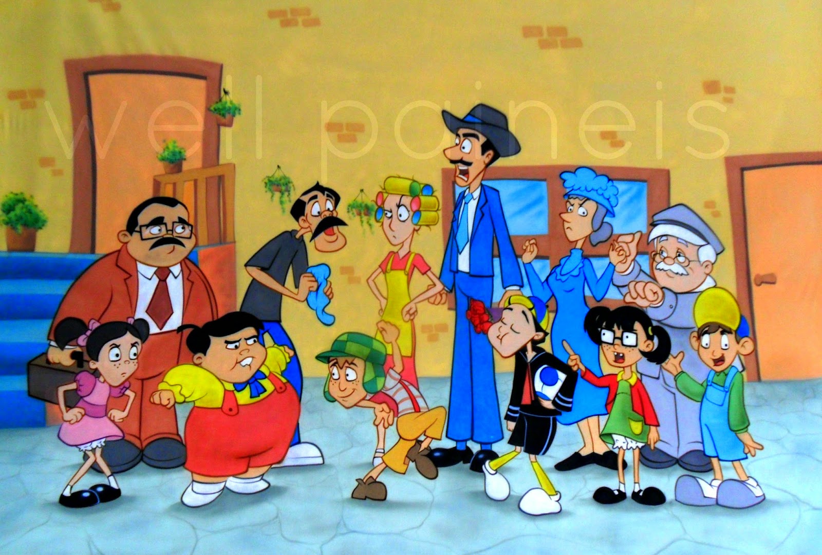 well painéis e aérografia: turma do chaves