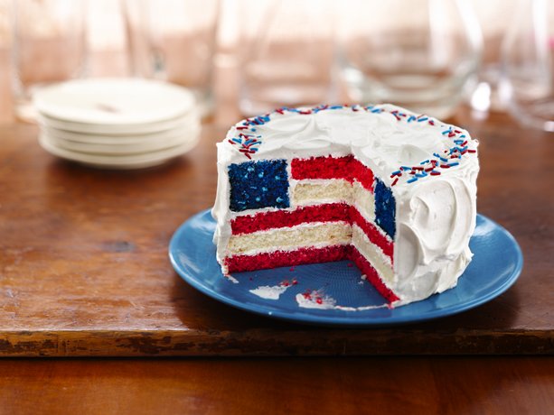Be Different...Act Normal: Layered Flag Cake [Patriotic Dessert]
