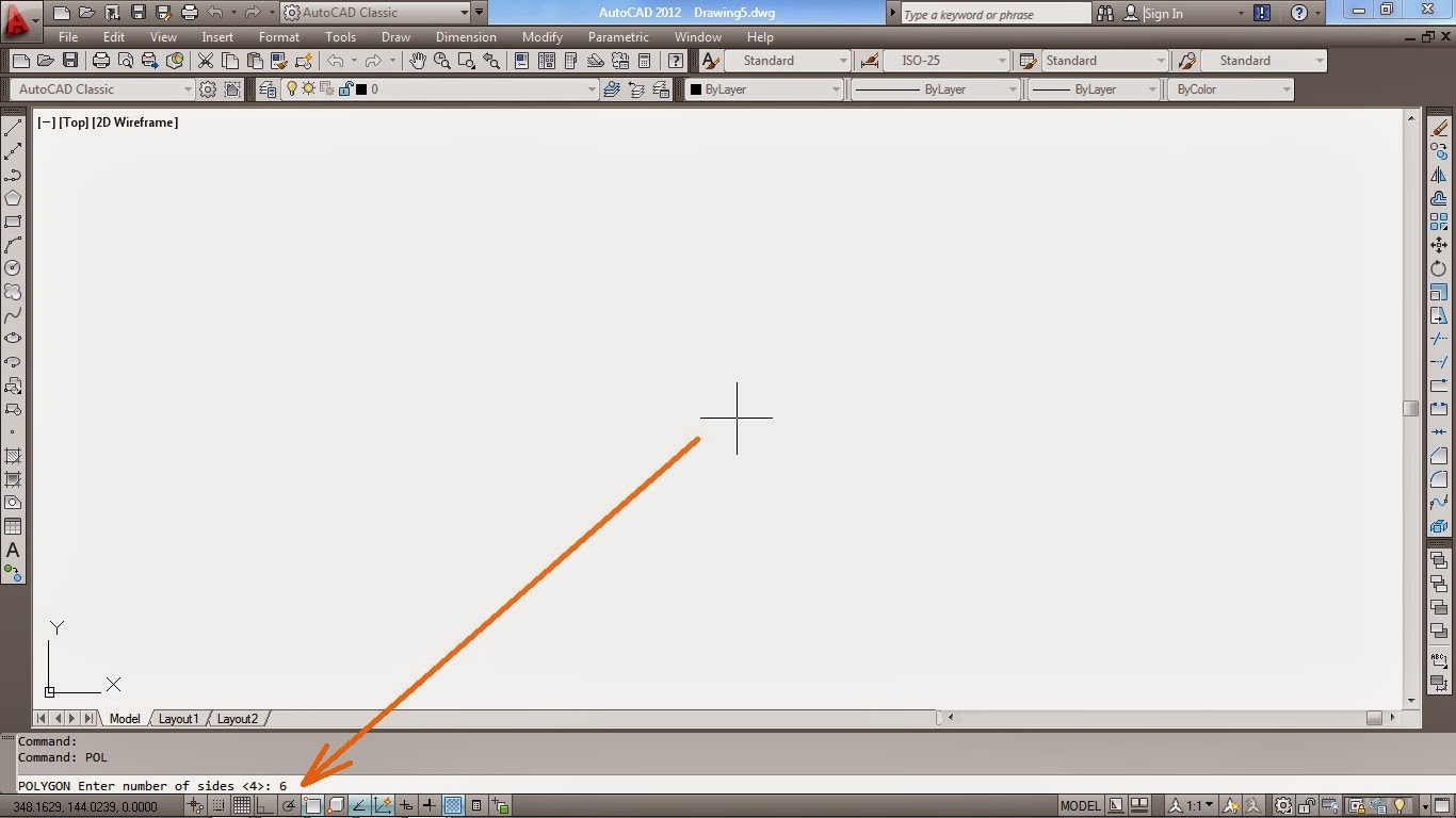 Mari belajar AutoCAD: Polygon tool