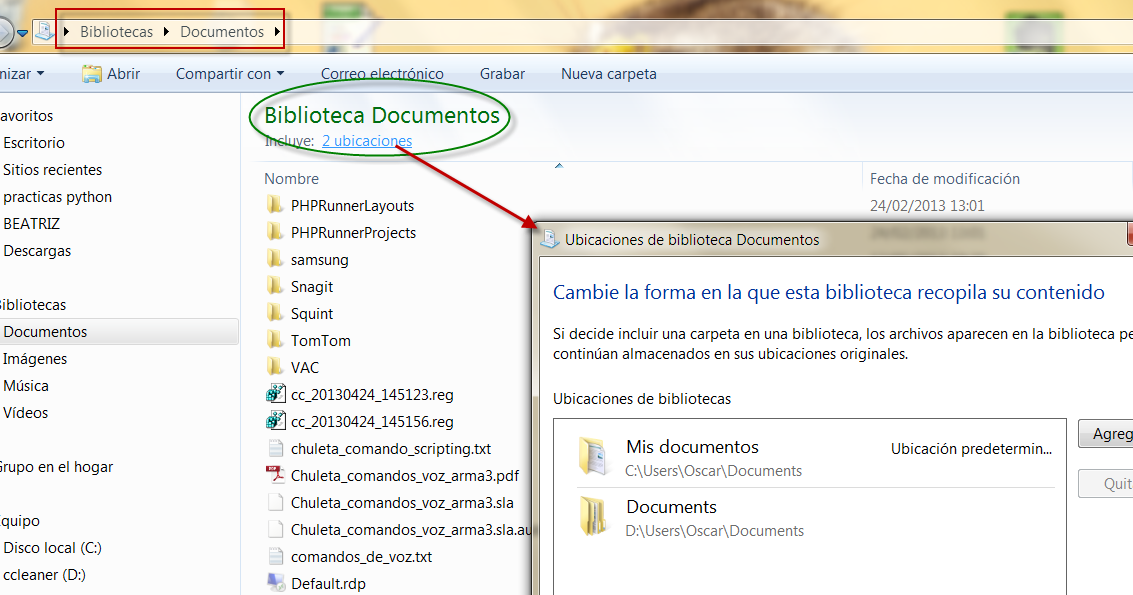 [WINDOWS] Establecer la carpeta Mis Documentos por defecto