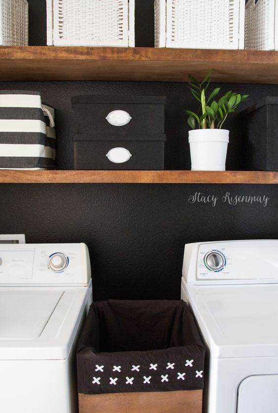 Black Laundry Room Storage Ideas We Love