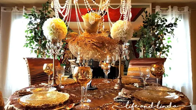 Glamorous Golden Tablescape | Life and Linda