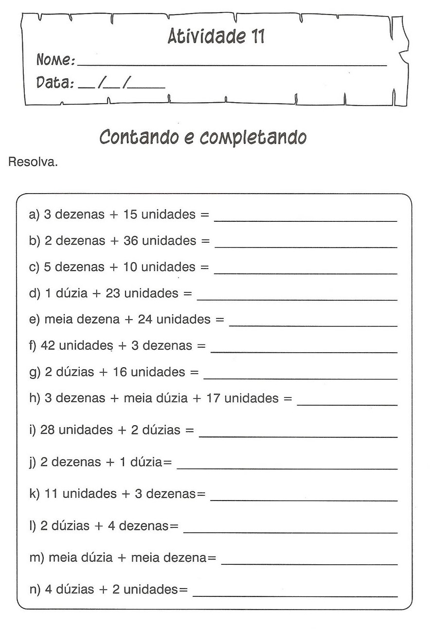 Atividades de Matemática para o 3º,4º e 5º ano ~ Atividades da Educação