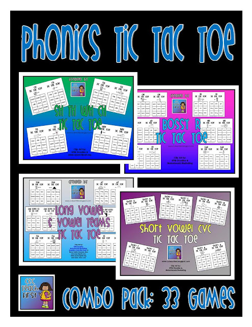 Clip Art by Carrie Teaching First: Phonics Tic Tac Toe