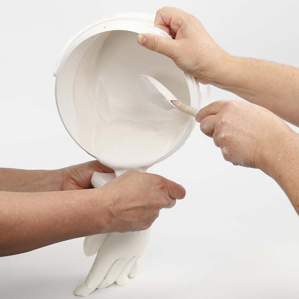 Craft & Creativity: A Hand cast in Plaster in a disposable Glove