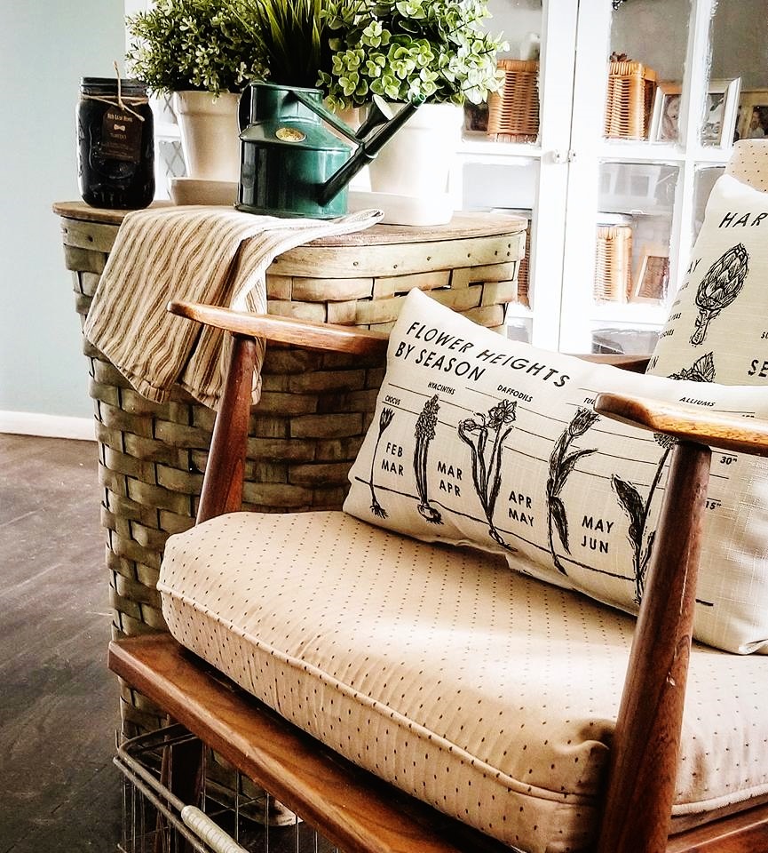 The Quaint Sanctuary: { Vintage Wood Hamper Side Table }