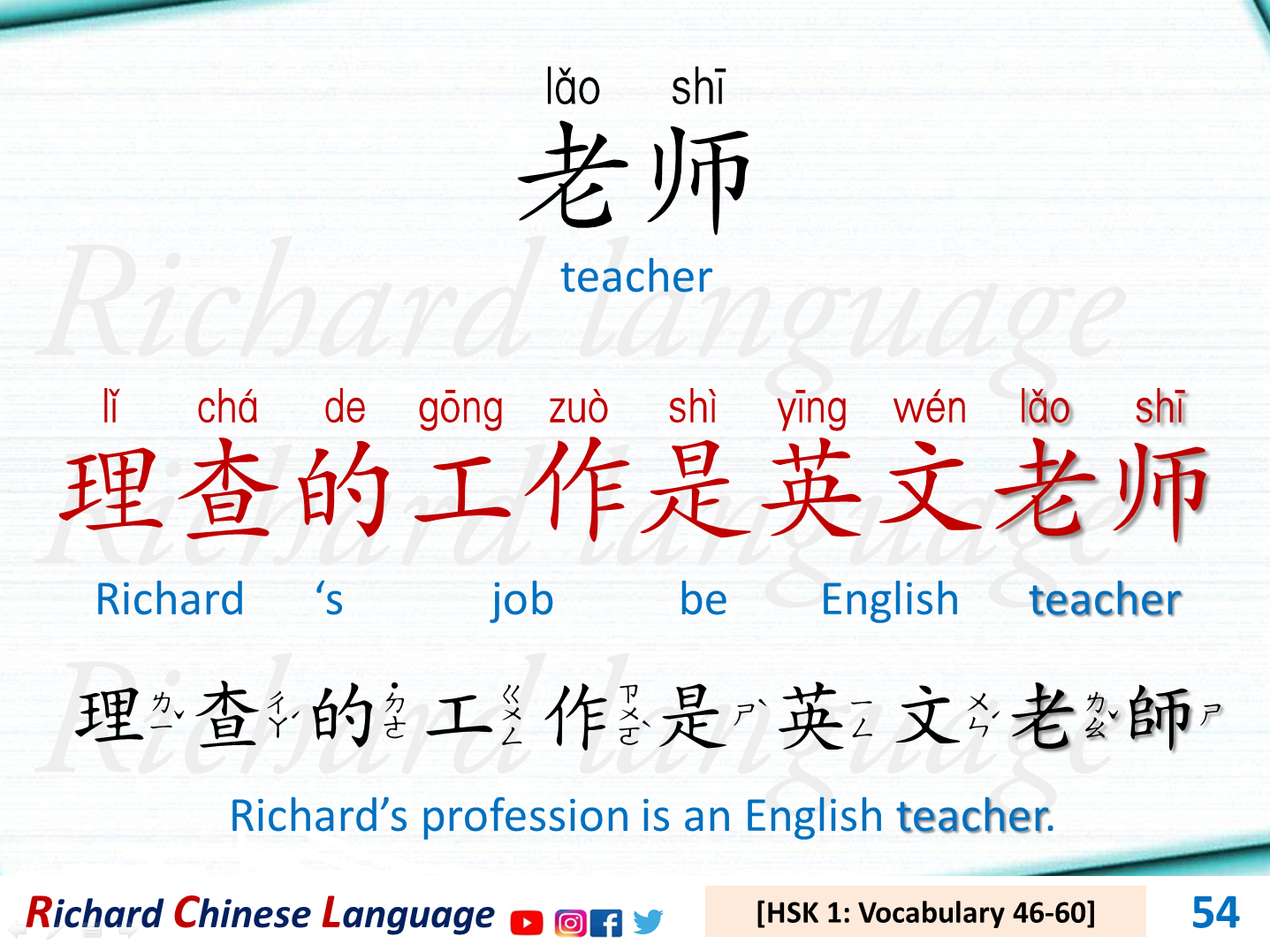 Richard Chinese: The Best Way to Learn Chinese: [HSK 1: Vocabulary 46 ...