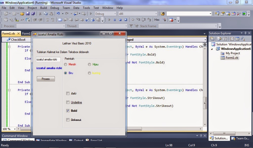 Pemrograman Visual Basic Studio 2010: Membuat Program Dasar Visual ...