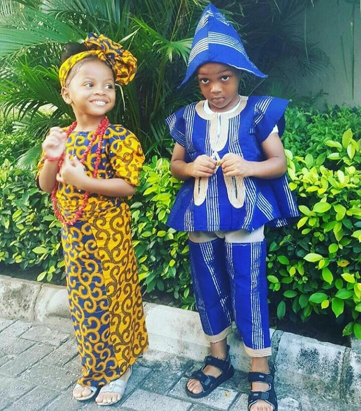 Photos: P-Square's kids in traditional outfits for Independence day ...