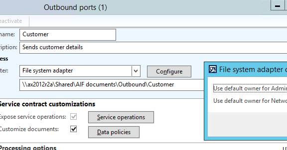 Send outbound documents with AIF in AX 2012 - Walkthrough