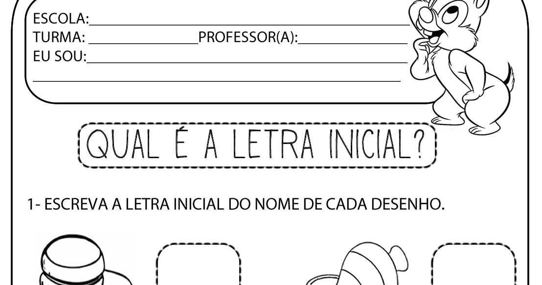 Atividade pronta - Letra inicial - A Arte de Ensinar e Aprender